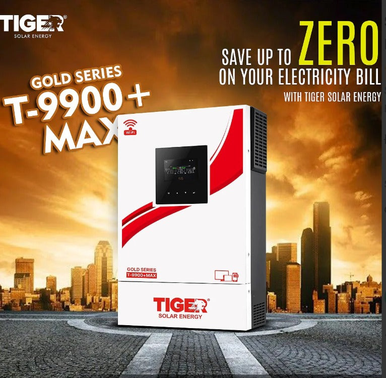 Tiger T-9900+ Max Gold Series 6.2kW Hybrid Solar Inverter With 9900W P ...